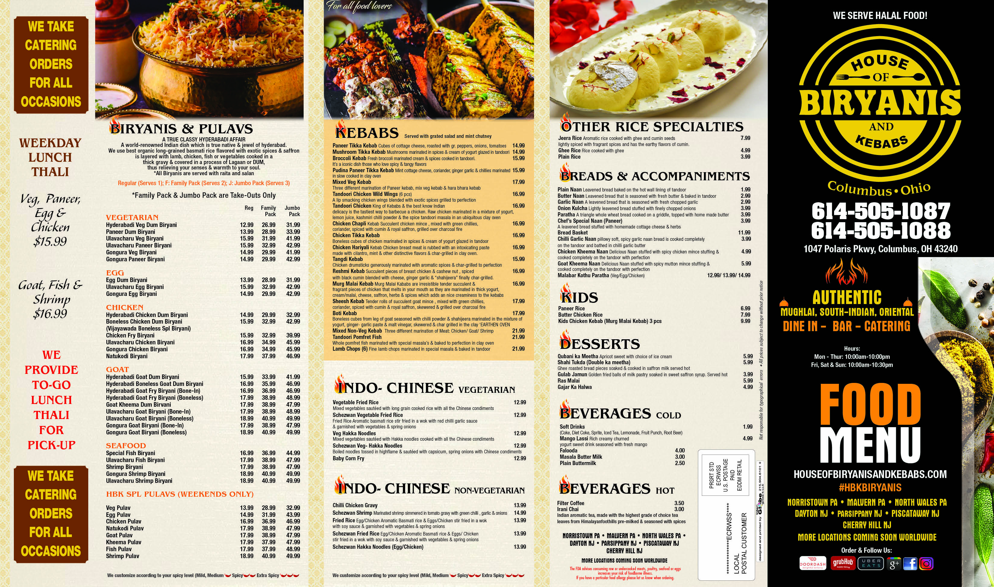 Welcome to House Of Biryani's & Kebab's - Columbus